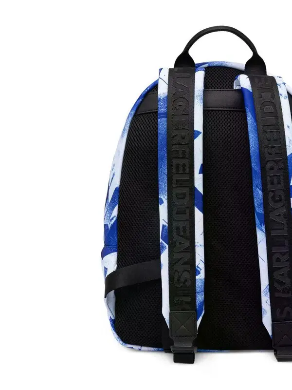Karl Lagerfeld Graffiti Print Logo Patch Backpack