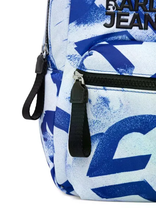 Karl Lagerfeld Graffiti Print Logo Patch Backpack