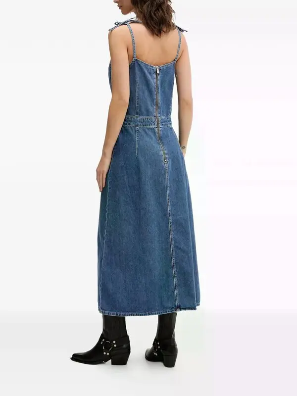 Karl Lagerfeld Denim Dress With Tie Straps - Blue