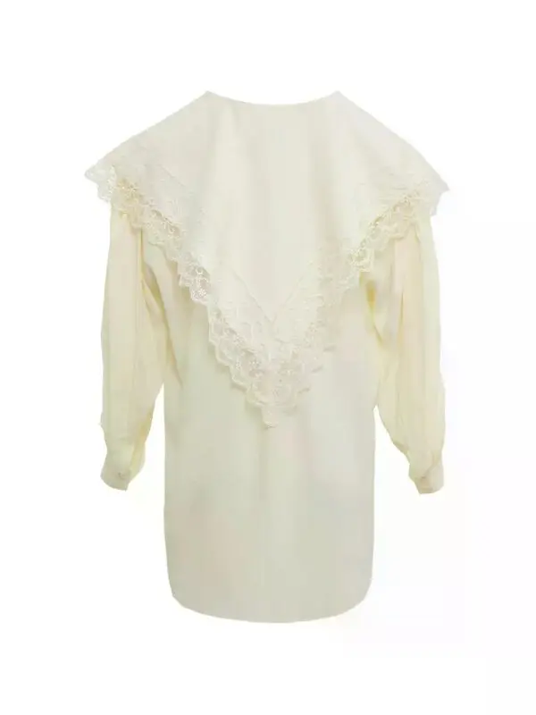Simone Rocha Lace-trim Pleated Sleeve Shirt - Neutrals