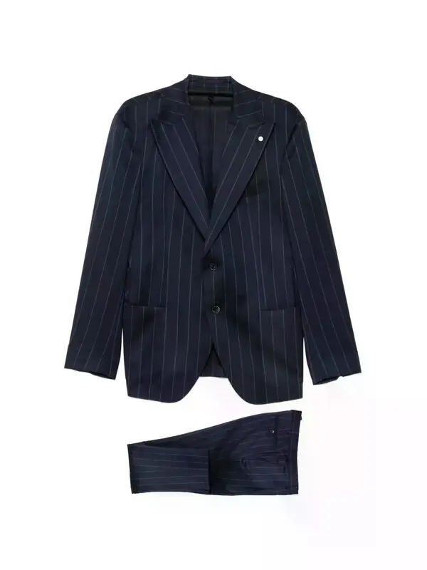 LUIGI BIANCHI MANTOVA Pinstripe-pattern Peak-lapel Suit