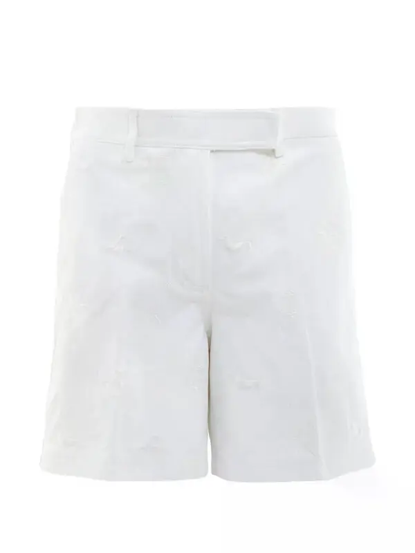 Thom Browne Embroidered Cotton Shorts - White