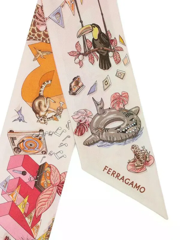 FERRAGAMO Jungle-party Print Silk Mini Bandeau