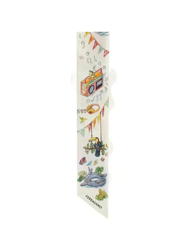 FERRAGAMO Jungle Party-print Silk Mini Bandeau