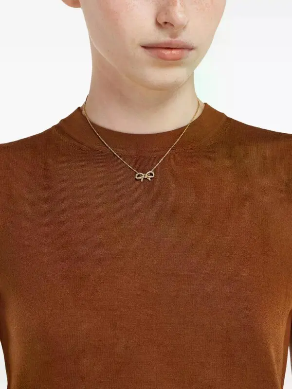 FERRAGAMO Crystal-embellished Bow Necklace
