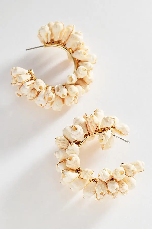 Anthropologie Drippy Hoop Earrings - Pearl
