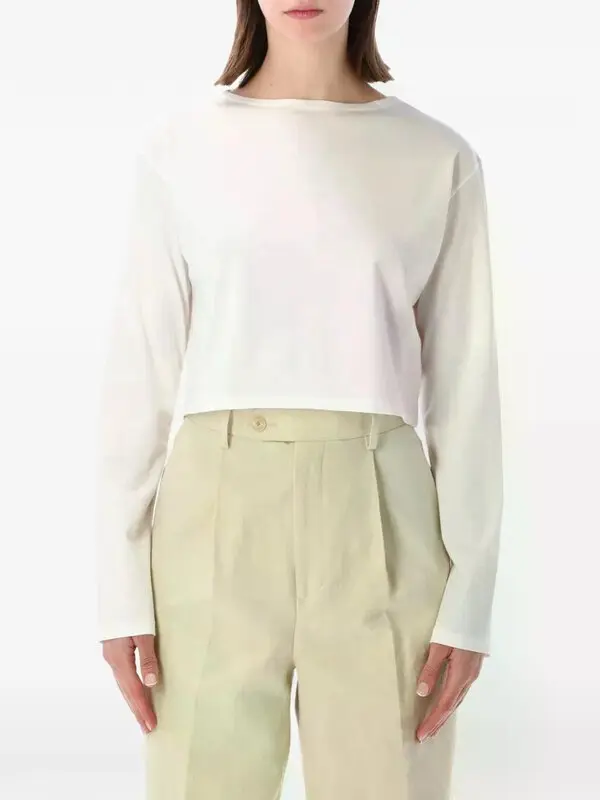 Auralee Cropped Long-sleeve T-shirt