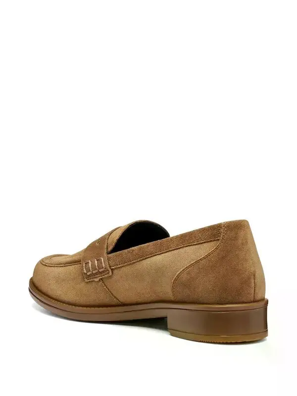 Geox Suede Slip-on Penny Bar Loafers