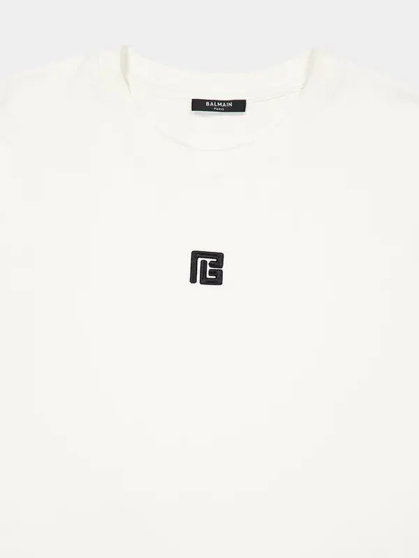 Balmain Embroidered Pb Logo T-shirt