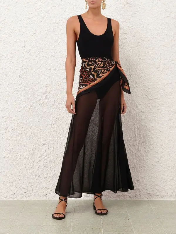 Zimmermann Aster Scarf Maxi Dress - Black