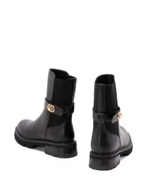 TWINSET Buckled Leather Ankle Boots