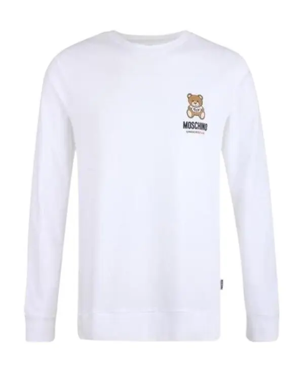 Moschino Teddy Bear Print Crewneck Sweater - White