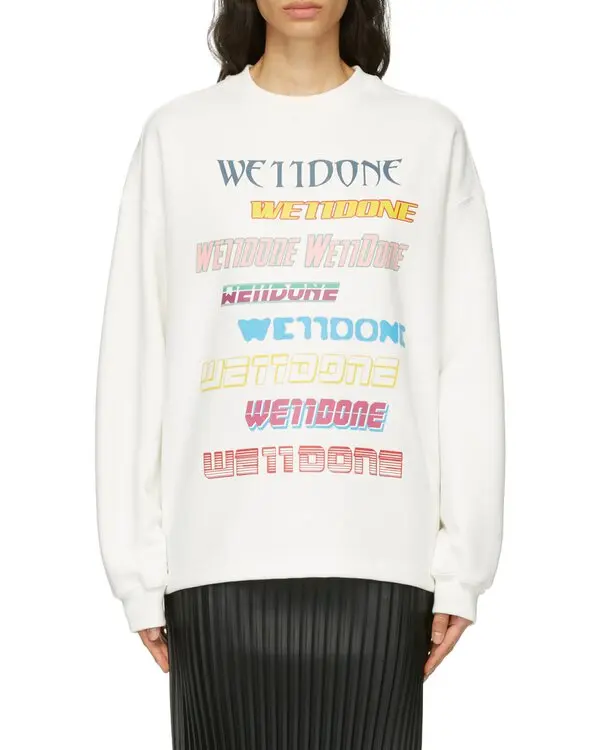 We11Done Logo Printed Crewneck Sweatshirt