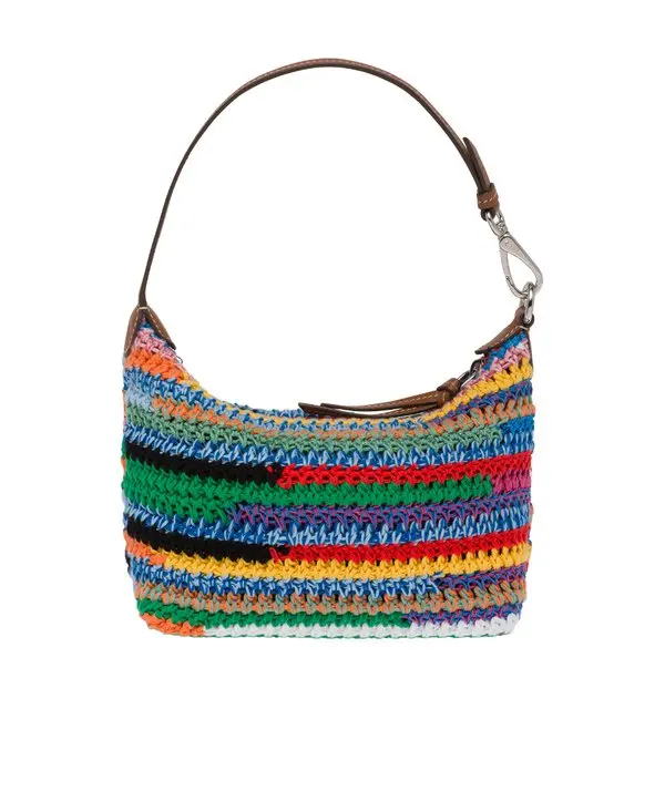 Miu Miu Crochet Pouch With Leather Handle