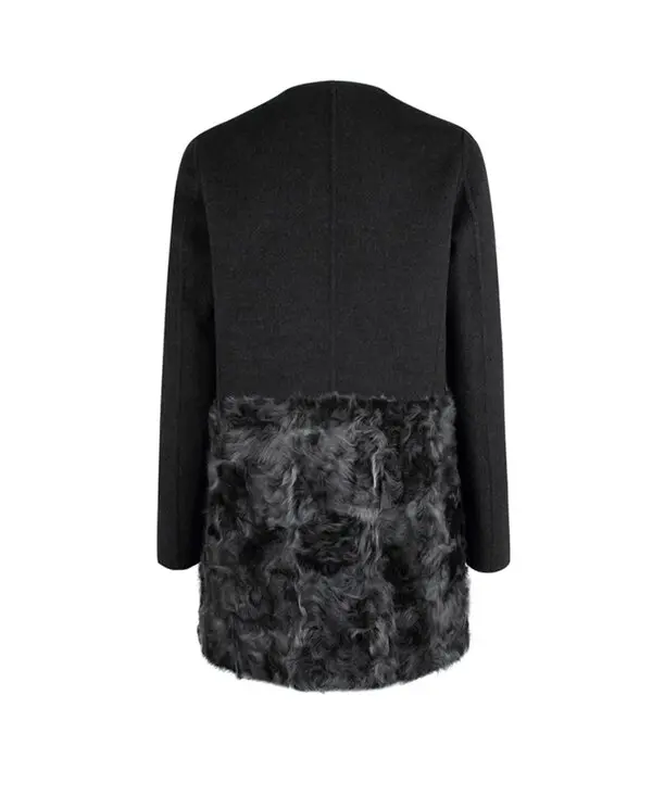 Max Mara Long Sleeve Fur Panel Jacket