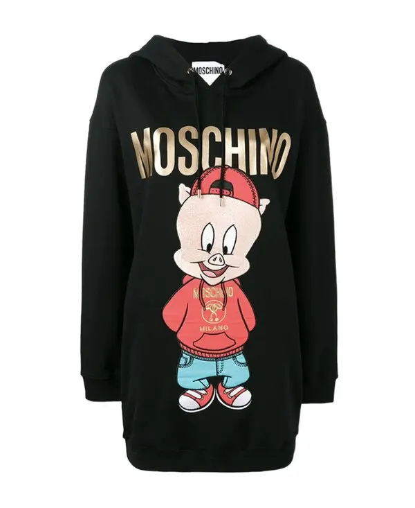 Moschino Detail Hoodie Dress
