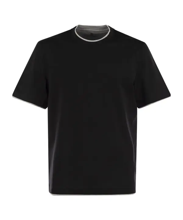 Brunello Cucinelli Layered-effect Crewneck T-shirt - Black