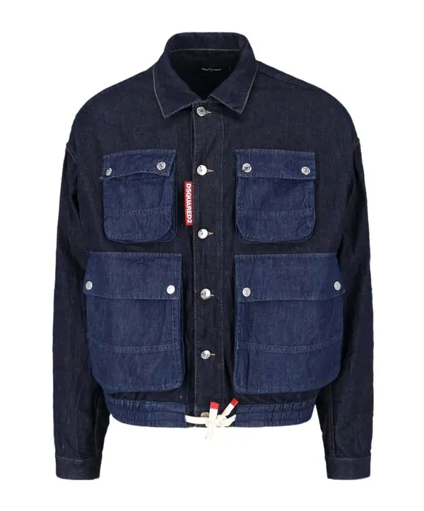 Dsquared2 Multi-pocket Denim Shirt Jacket