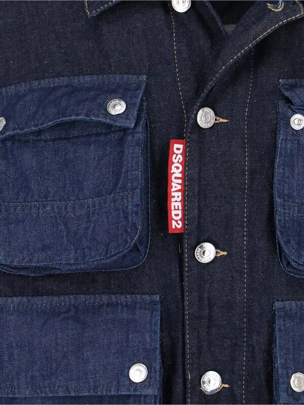 Dsquared2 Multi-pocket Denim Shirt Jacket