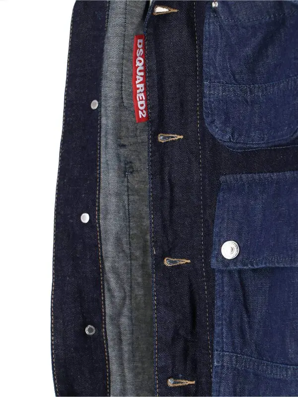 Dsquared2 Multi-pocket Denim Shirt Jacket