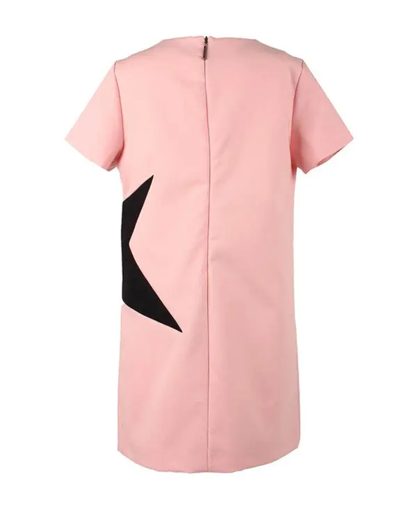 MSGM Short Sleeve Dress With Star Detail