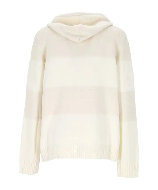 Off-White Striped Drawstring Hoodie