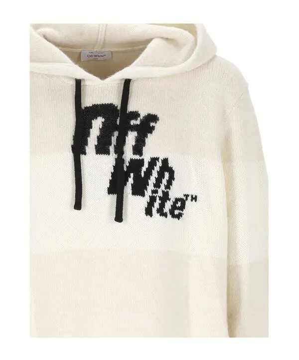 Off-White Striped Drawstring Hoodie