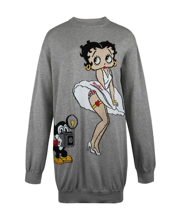 Moschino Embellished Knit Sweater - Gray
