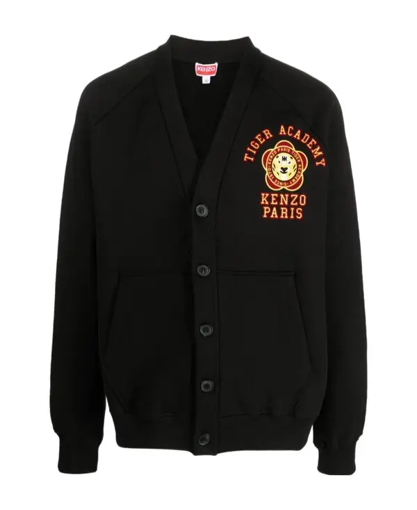 Kenzo Logo-embroidered V-neck Buttoned Jacket
