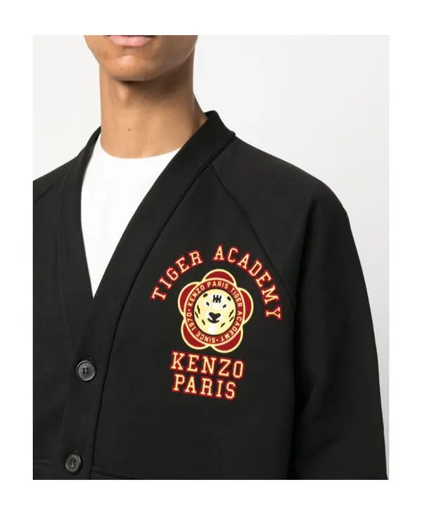 Kenzo Logo-embroidered V-neck Buttoned Jacket