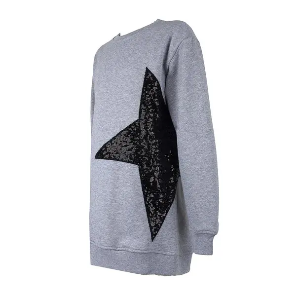 MSGM Round Neck Long Sleeve Sequin Embellished Sweater Dress