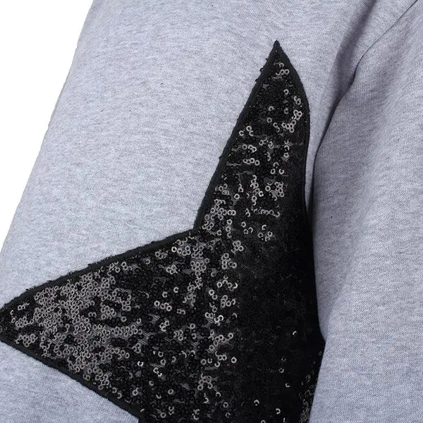MSGM Round Neck Long Sleeve Sequin Embellished Sweater Dress