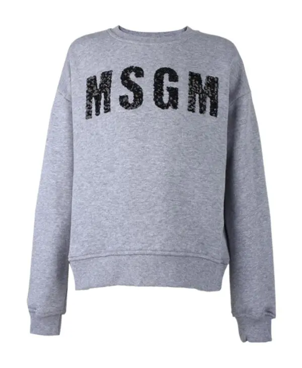 MSGM Embellished Logo Sweatshirt - Gray