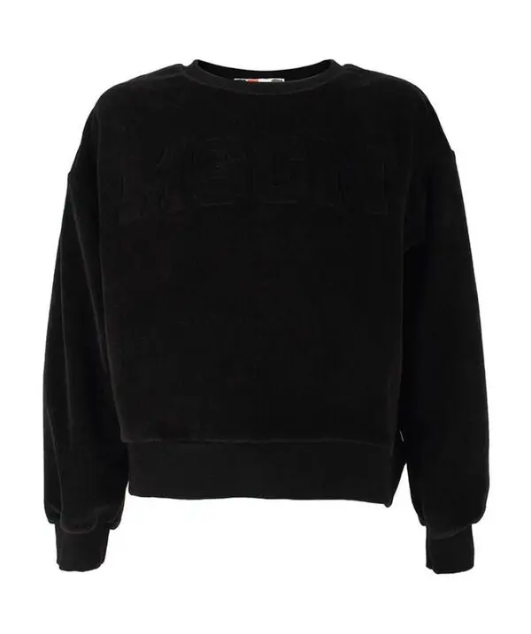 MSGM Logo Pullover With Ribbed Details - Black
