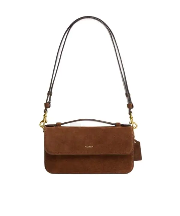 COACH Elora Top Handle Crossbody Bag In Suede - Brown