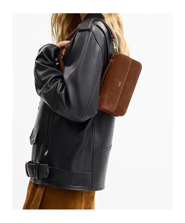 COACH Elora Top Handle Crossbody Bag In Suede - Brown