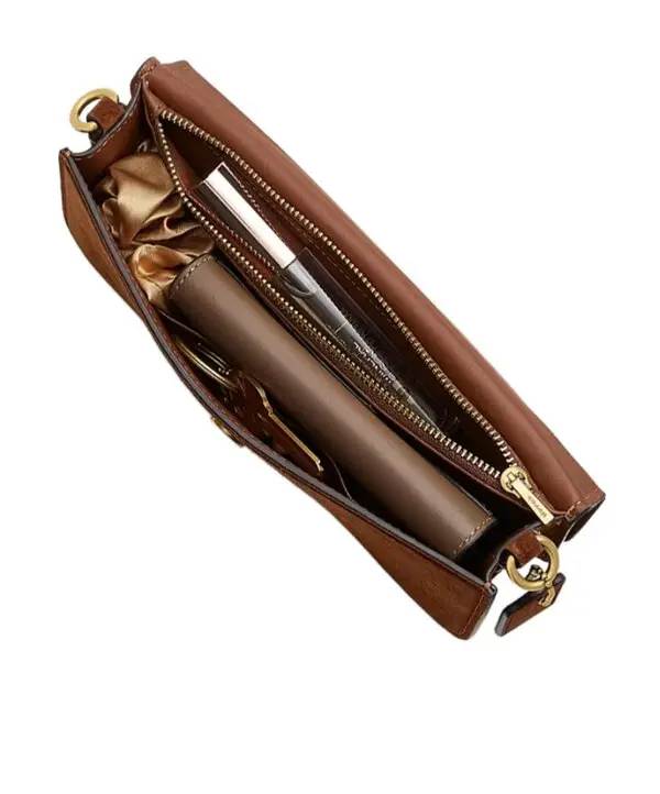 COACH Elora Top Handle Crossbody Bag In Suede - Brown