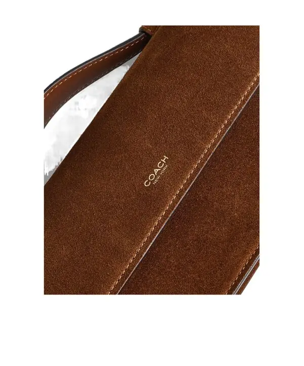 COACH Elora Top Handle Crossbody Bag In Suede - Brown
