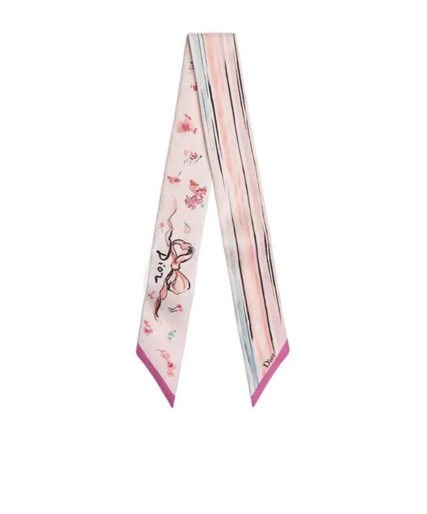 Dior Dioriviera Floral Portrait Mitzah Scarf - Pink And Multicolour