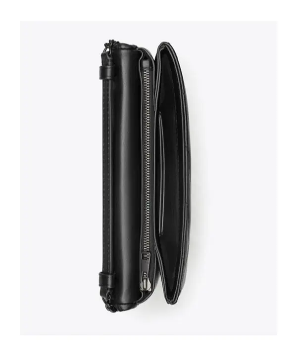 Tory Burch Kira Chevron Chain Wallet - Black