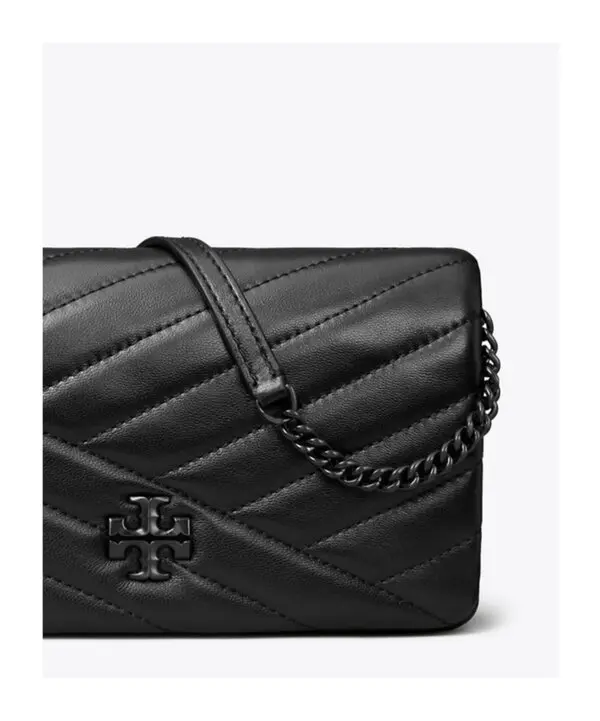 Tory Burch Kira Chevron Chain Wallet - Black