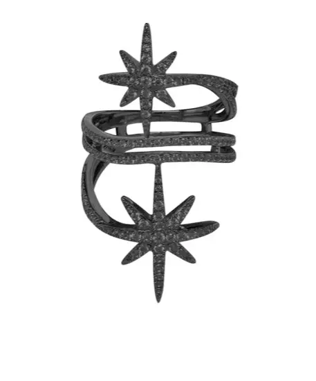 APM MONACO Embellished Star Ring - Black