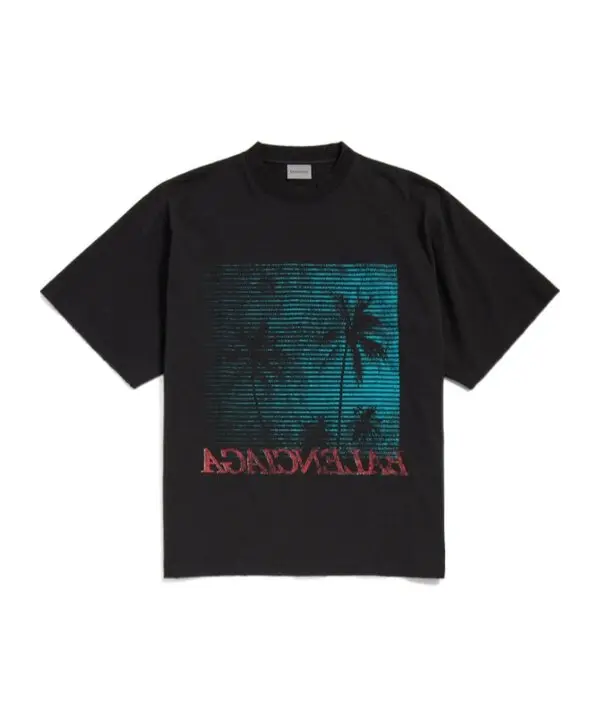 Balenciaga Graphic Printed Crewneck T-shirt - Black