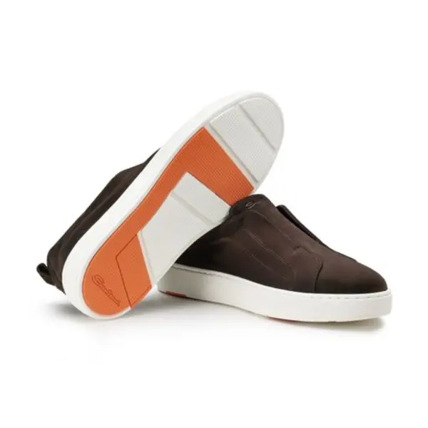 Santoni Victory Suede Slip-on Sneakers