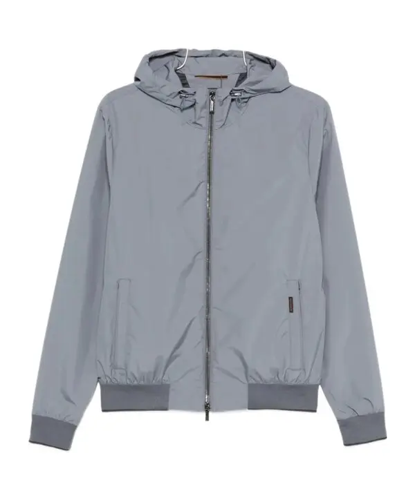 MOORER Zip Fastening Hooded Jacket - Gray