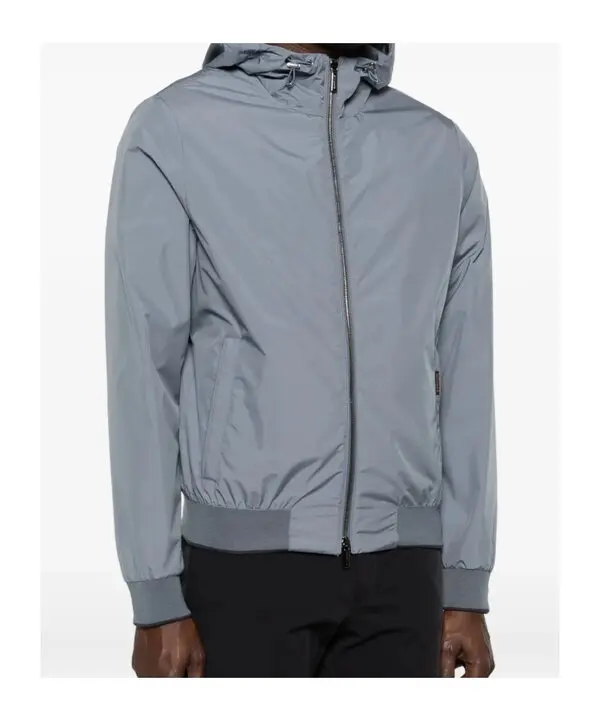MOORER Zip Fastening Hooded Jacket - Gray