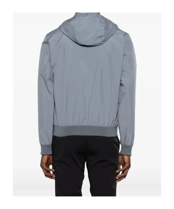 MOORER Zip Fastening Hooded Jacket - Gray