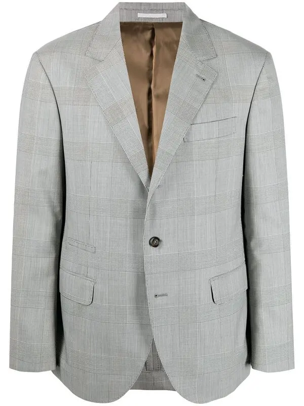 Brunello Cucinelli Check-print Virgin-wool Blazer - Gray