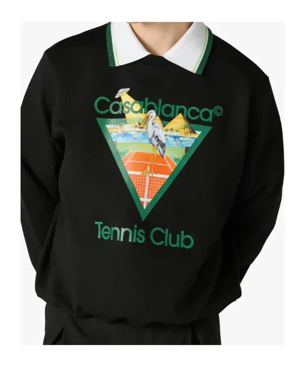 Casablanca Tennis Club Icon Graphic-print Cotton Sweatshirt