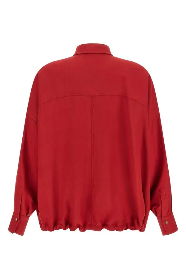 Brunello Cucinelli Collared Long Sleeve Shirt - Red